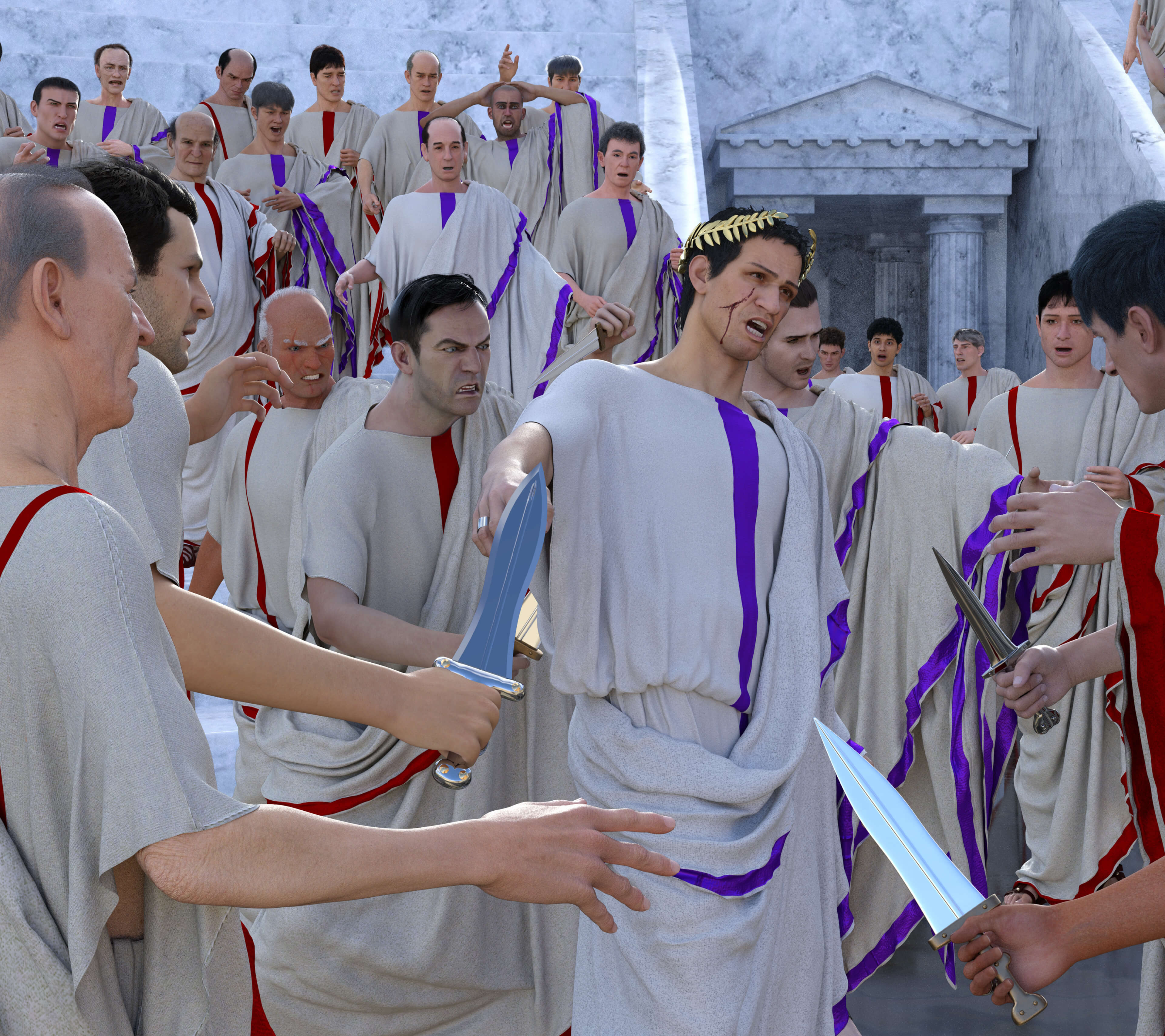 THE ASSASSINATION OF JULIUS CAESAR 3D Render by praedane