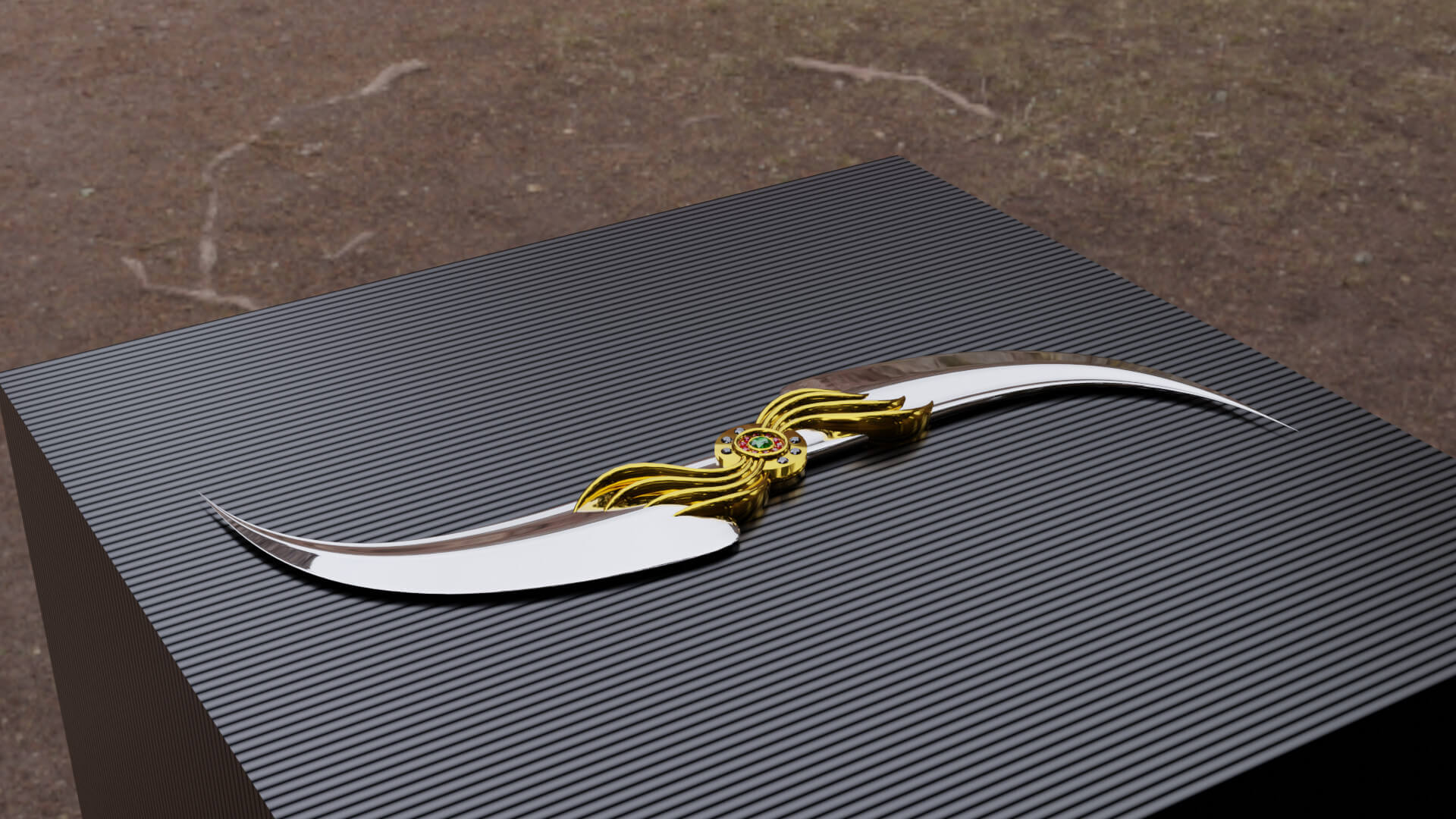 Fantasy Discblade Weapon With Two Blades - 3D Model by prasun23