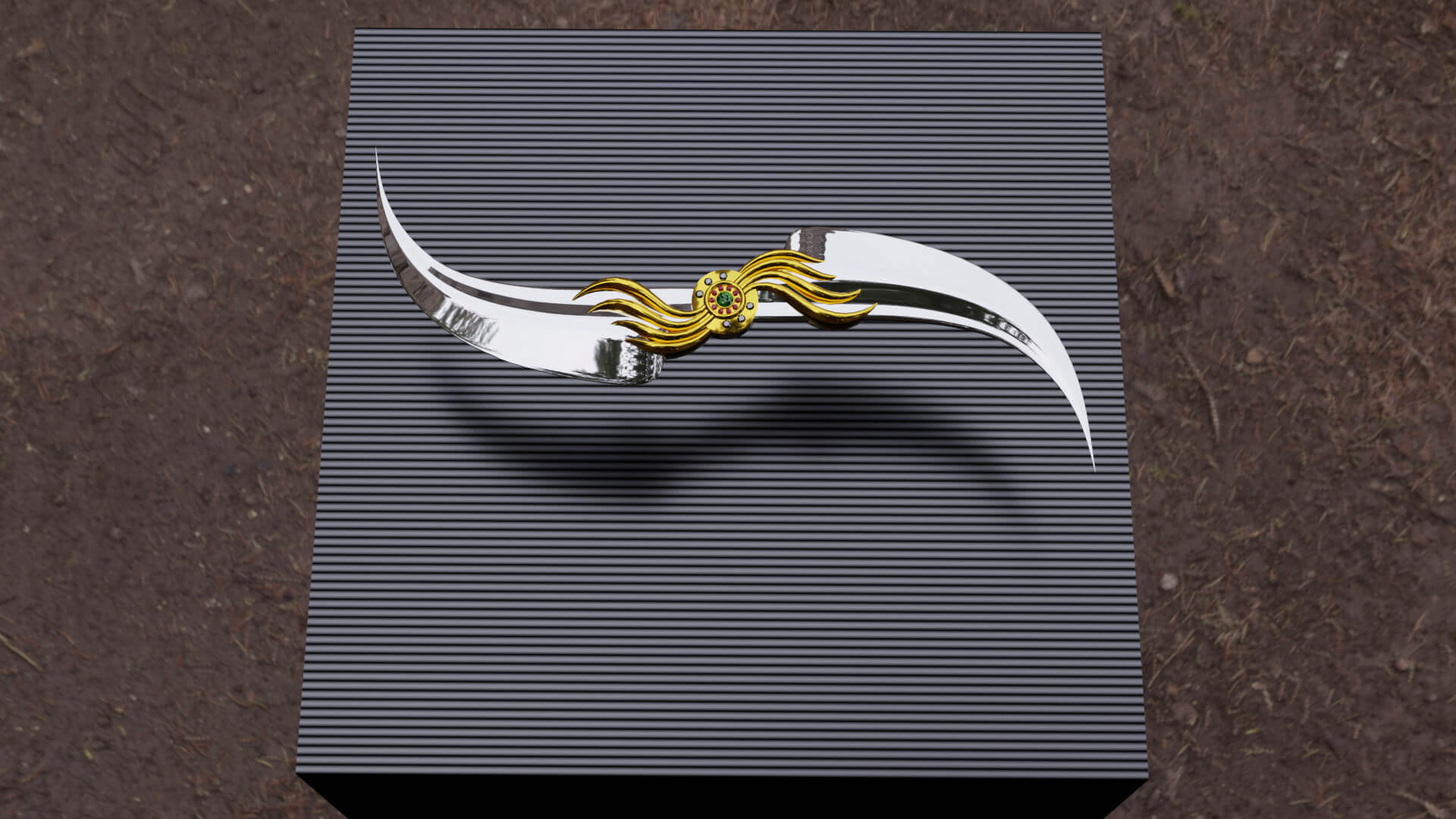 Fantasy Discblade Weapon With Two Blades - 3D Model by prasun23