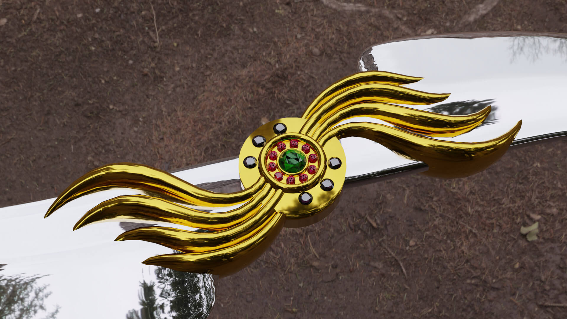 Fantasy Discblade Weapon With Two Blades - 3D Model by prasun23