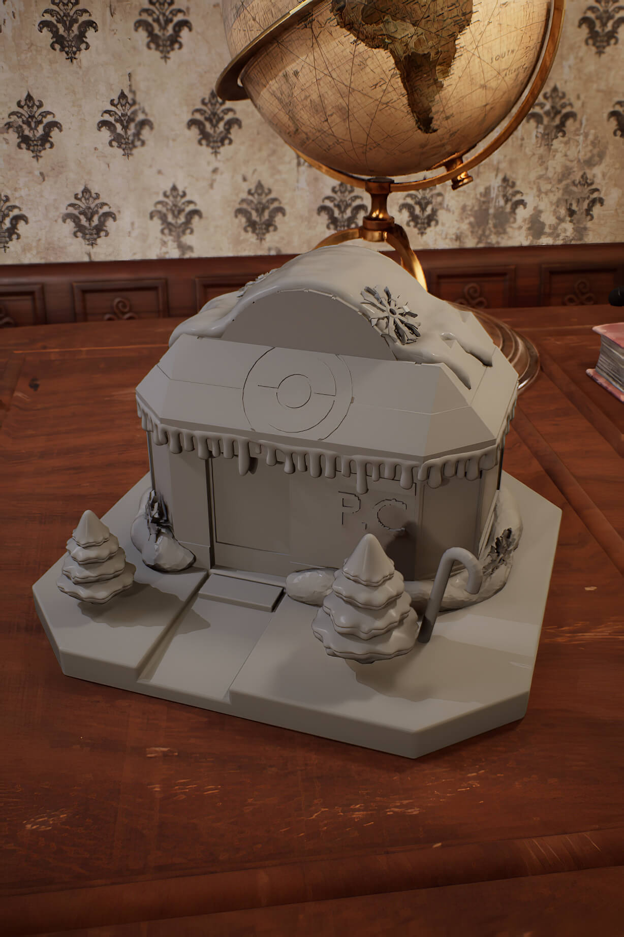 Pokemon House - Hoenn Pokecenter Xmas Version (PKMN Gen. 3) 3D Model by PresentUnited3D