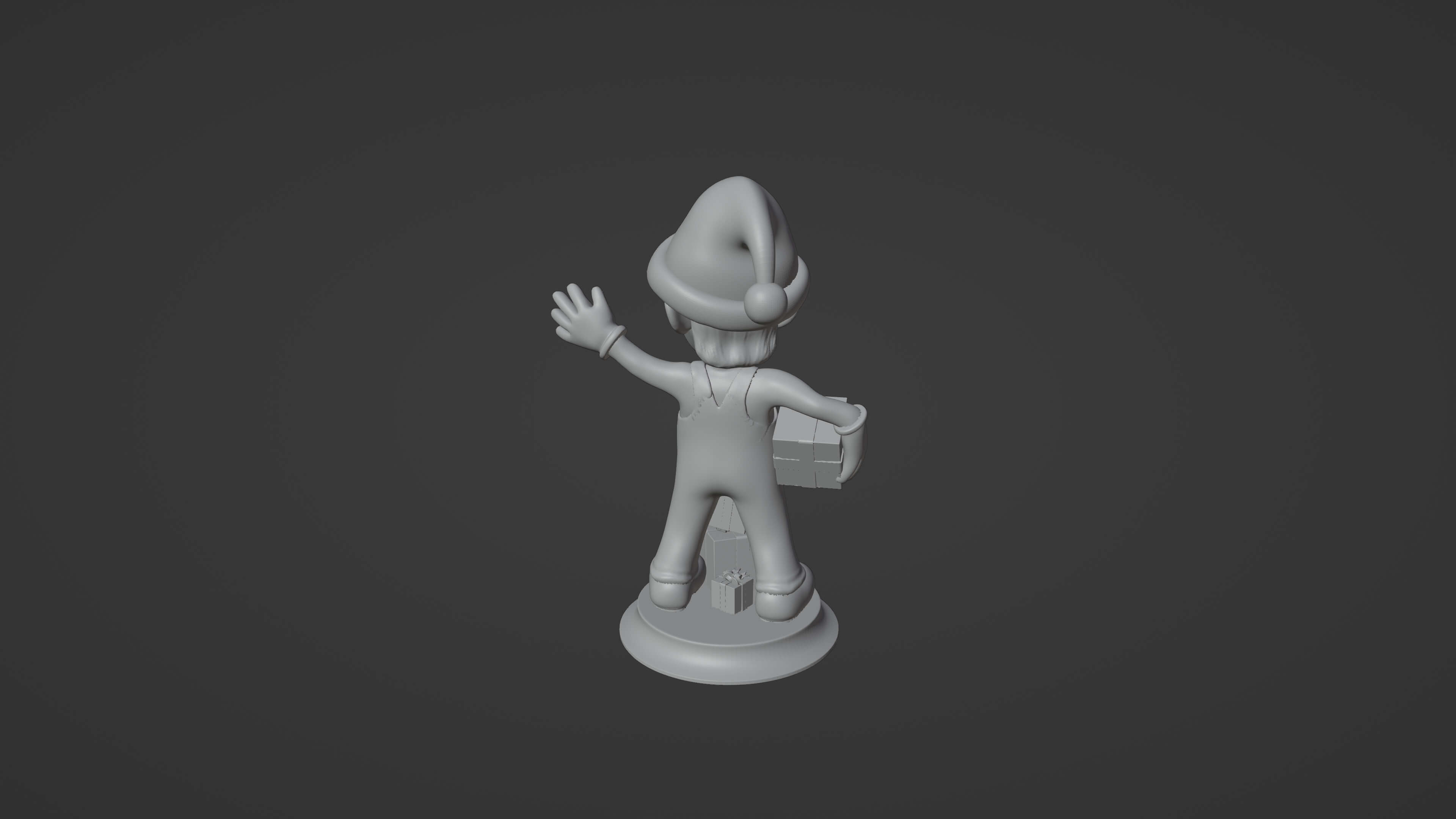 Super Mario Luigi Christmas Tabletop Figurine - 3D Model by PresentUnited3D