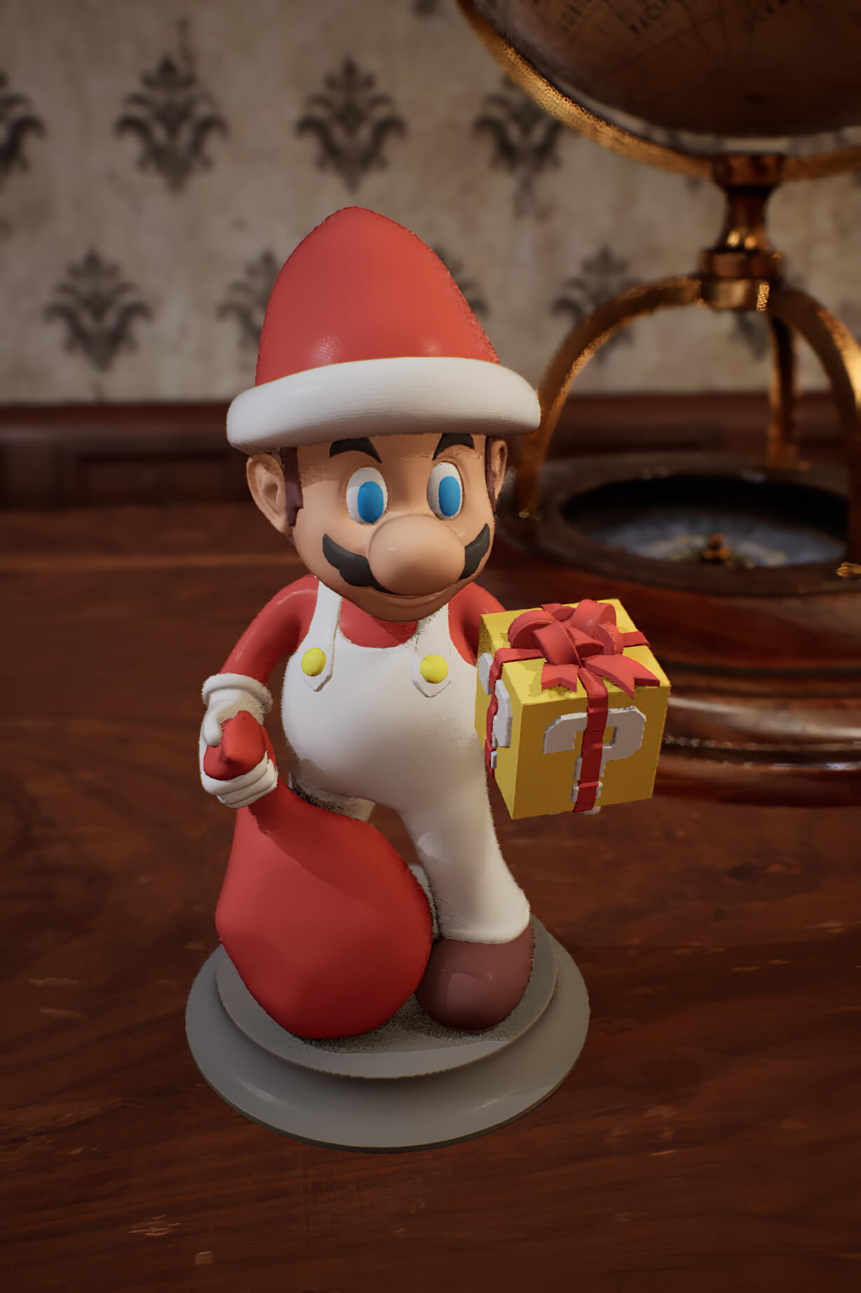 Super Mario MARIO Christmas Tabletop Figurine - 3D Print Model by ...