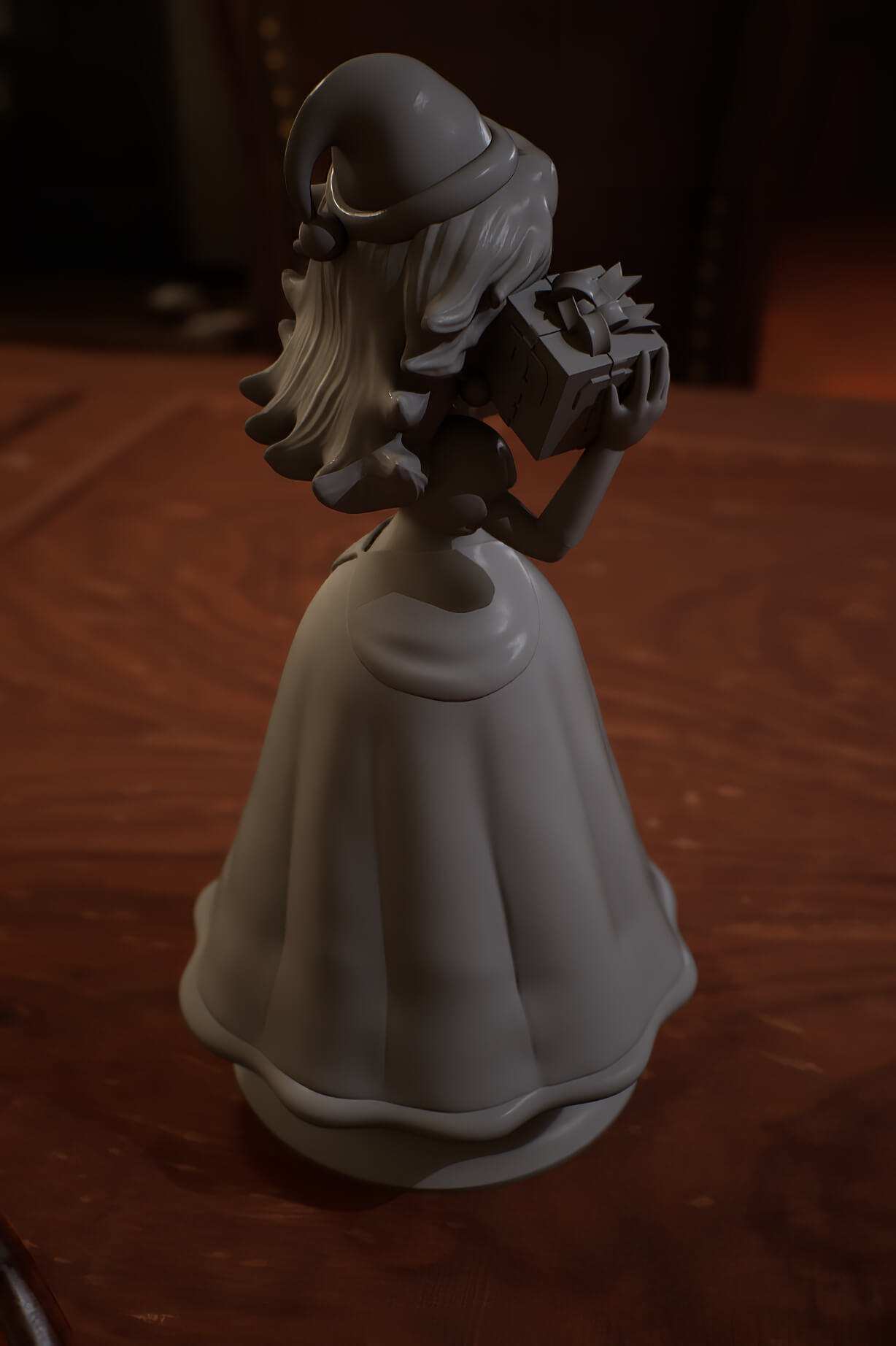 Super Mario Peach Christmas Tabletop Figurine - 3D Model by PresentUnited3D