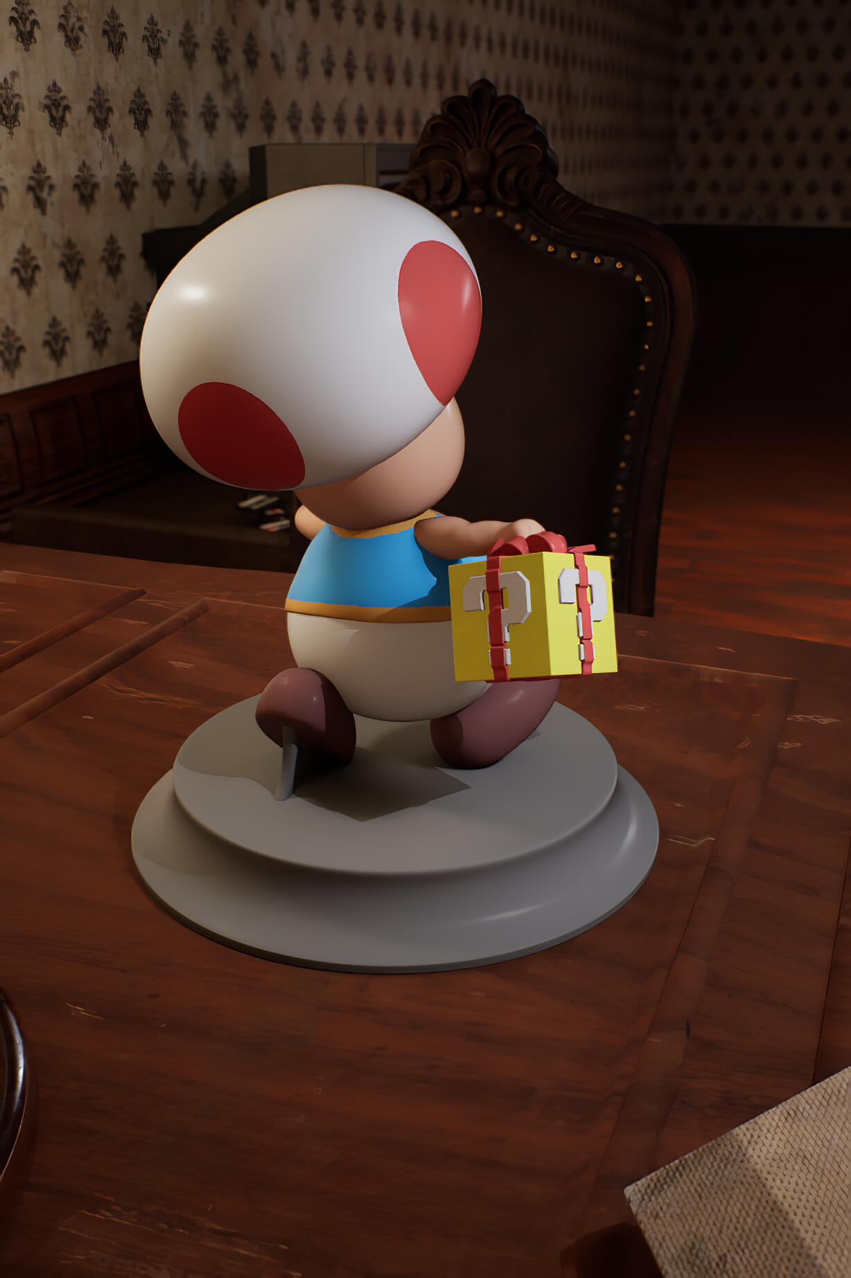 Super Mario Toad Christmas Tabletop Figurine - 3D Print Model by ...