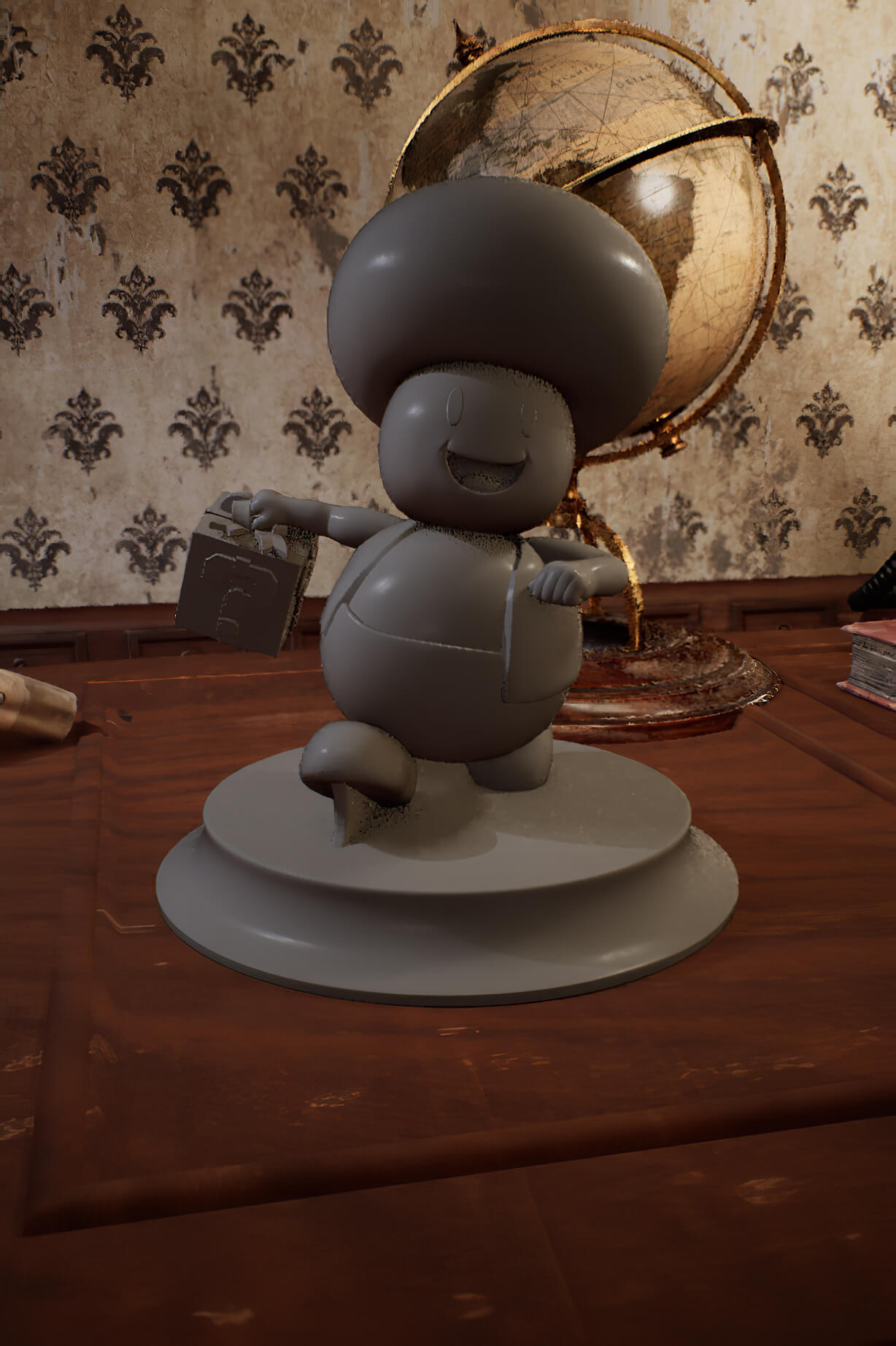 Super Mario Toad Christmas Tabletop Figurine - 3D Print Model by ...