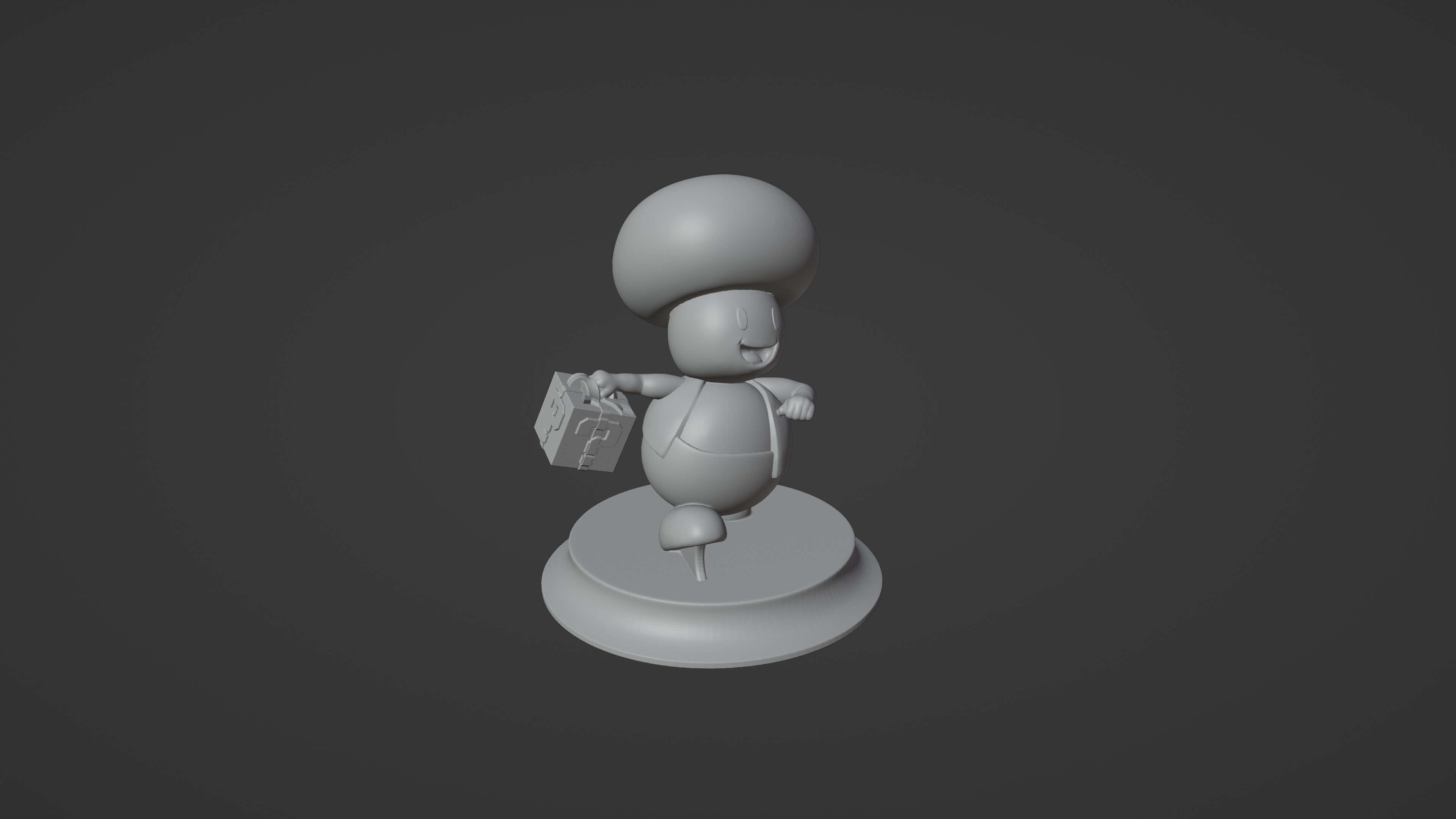 Super Mario Toad Christmas Tabletop Figurine - 3D Print Model by ...