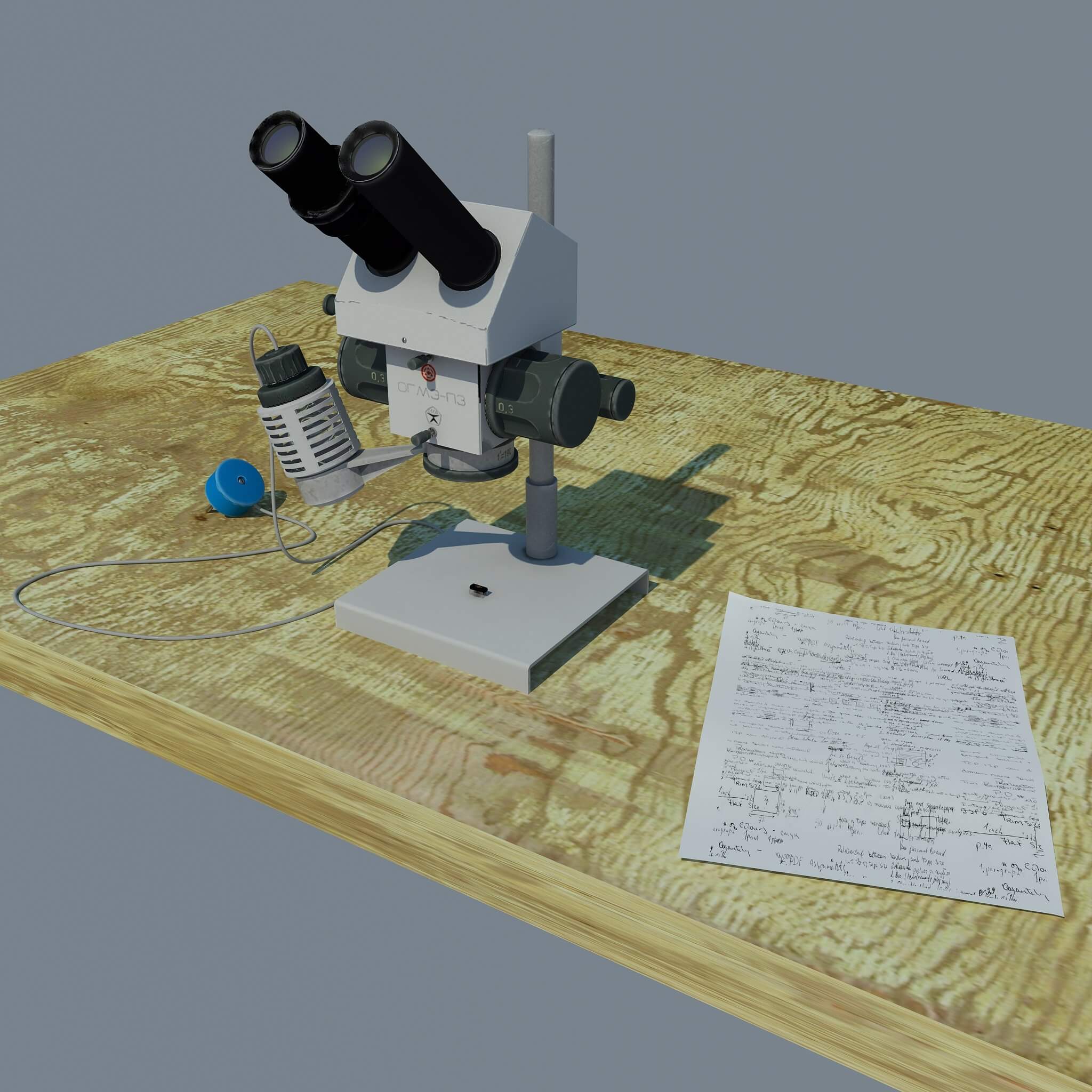 Old Microscope - 3D Model by pressformer