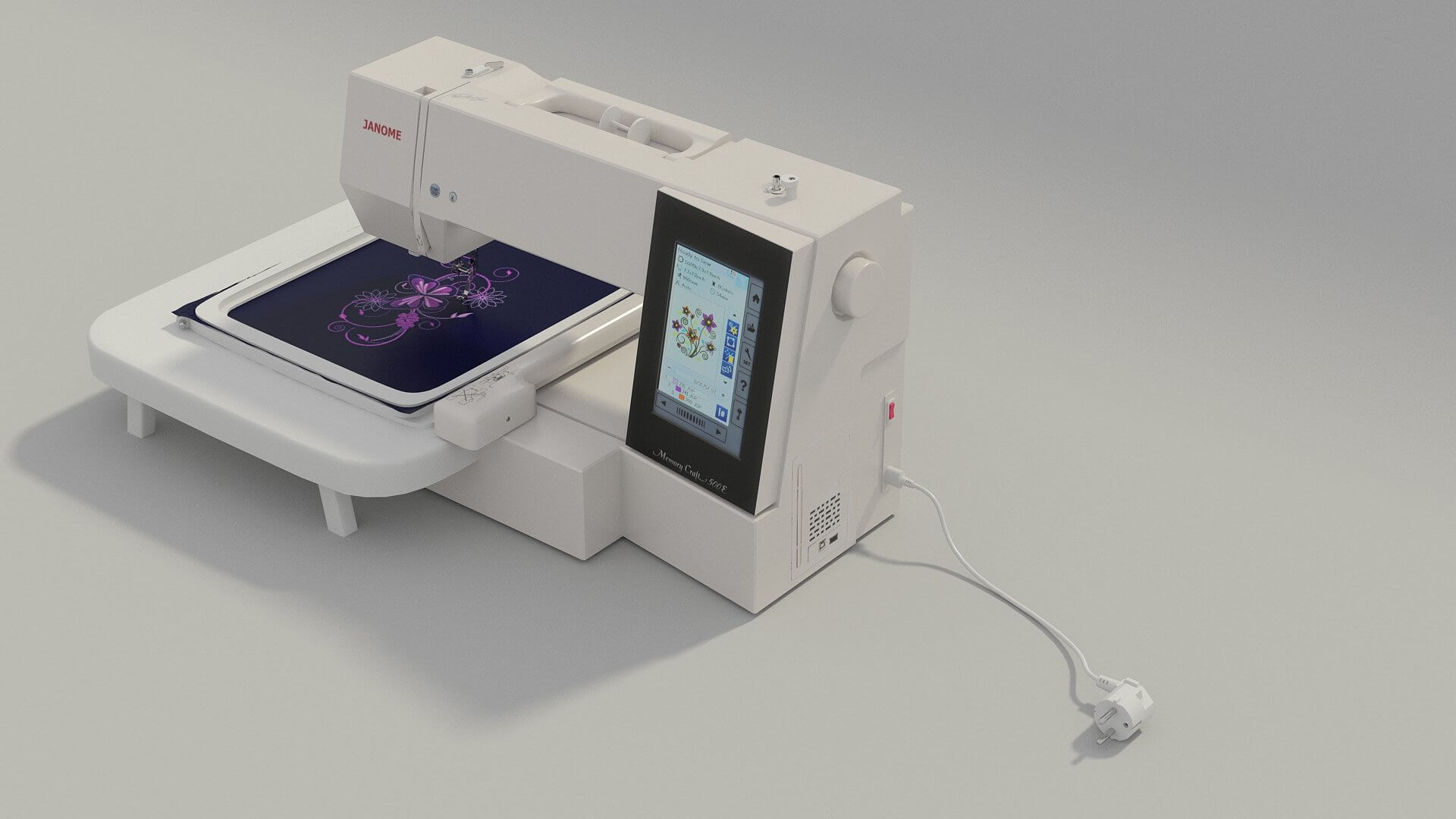 Sewing Machine For Embroidery - 3D Model by pressformer