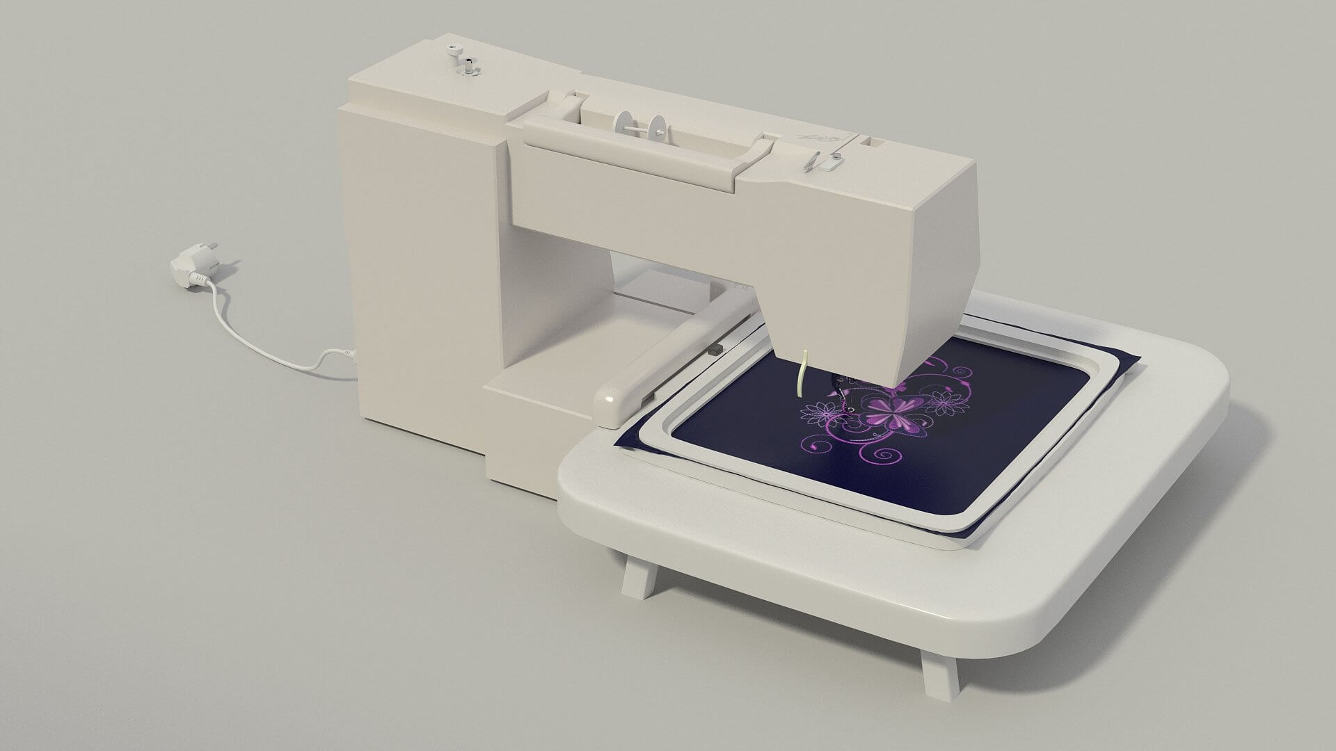 Sewing Machine For Embroidery - 3D Model by pressformer