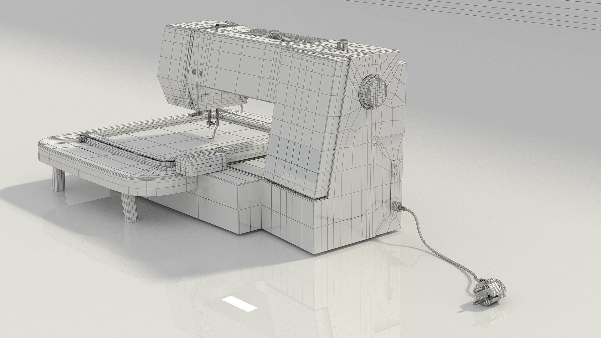 Sewing Machine For Embroidery - 3D Model by pressformer
