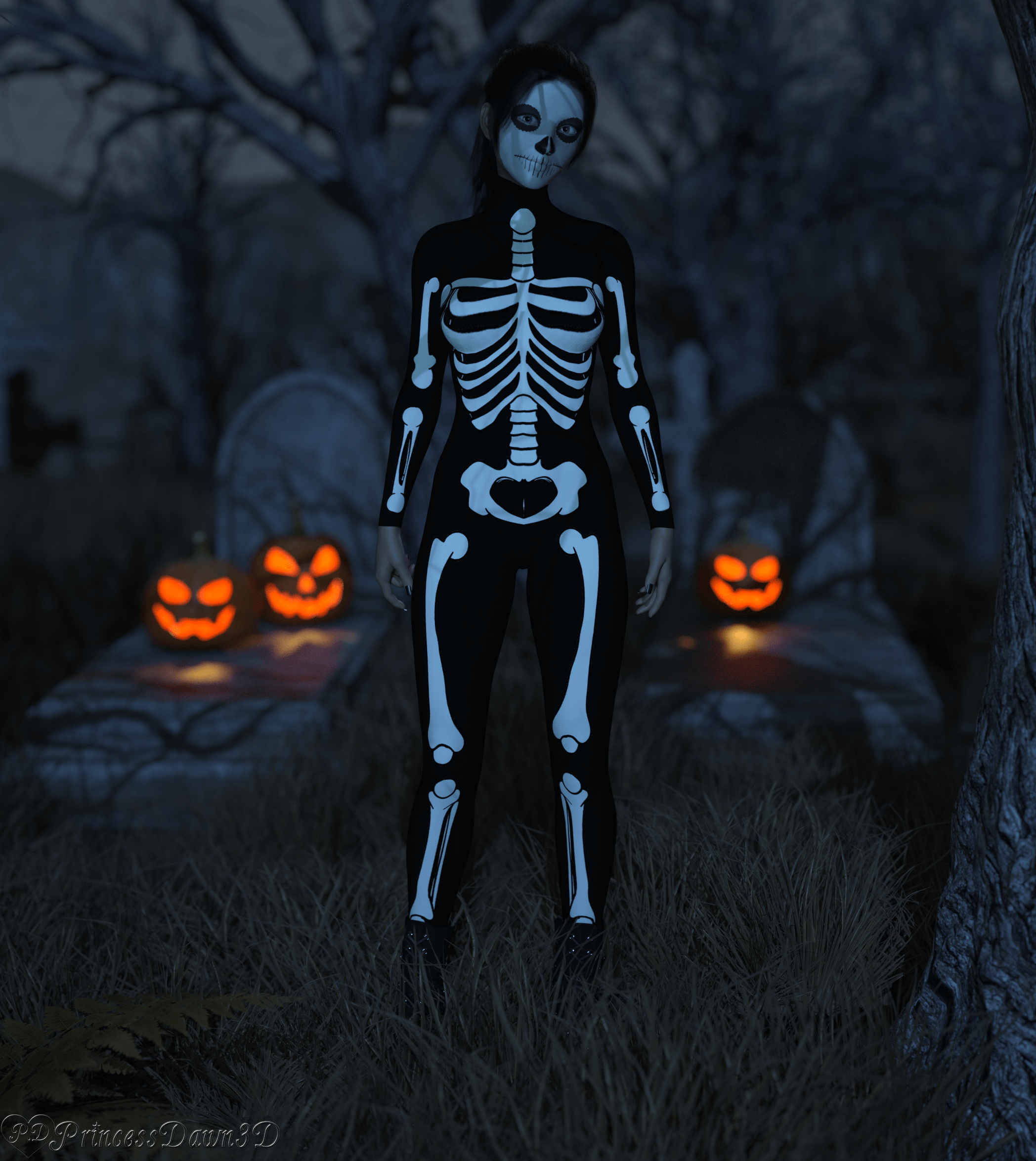 Diana The Skeleton 3D Render | RenderHub Gallery