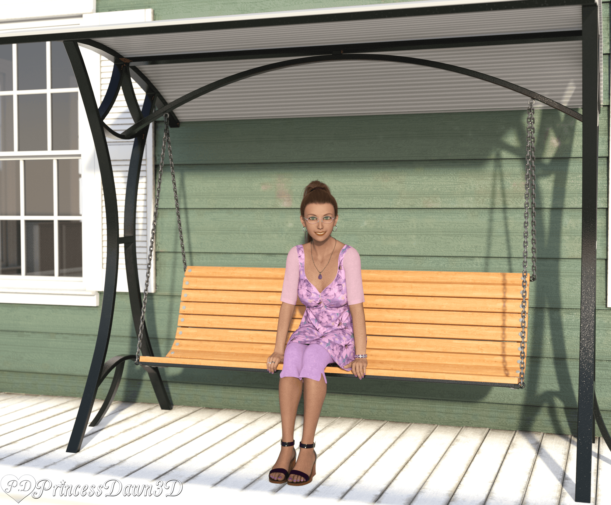 Late Summer Swing 3D Render, Digital Art by PrincessDawn3D