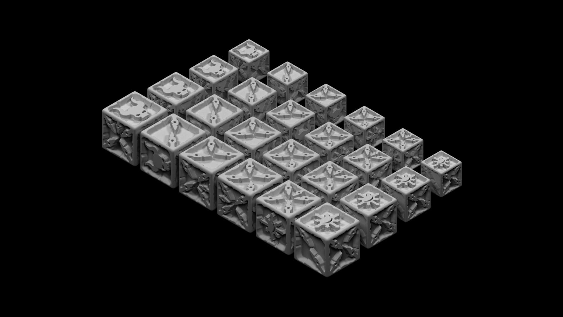 12mm - Chaos Space Marine Dice Set 3D Model by PRiNG