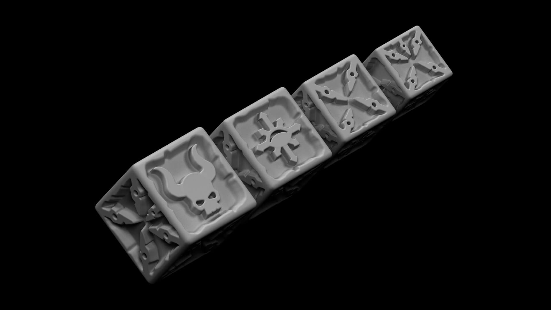 12mm - Chaos Space Marine Dice Set 3D Model by PRiNG