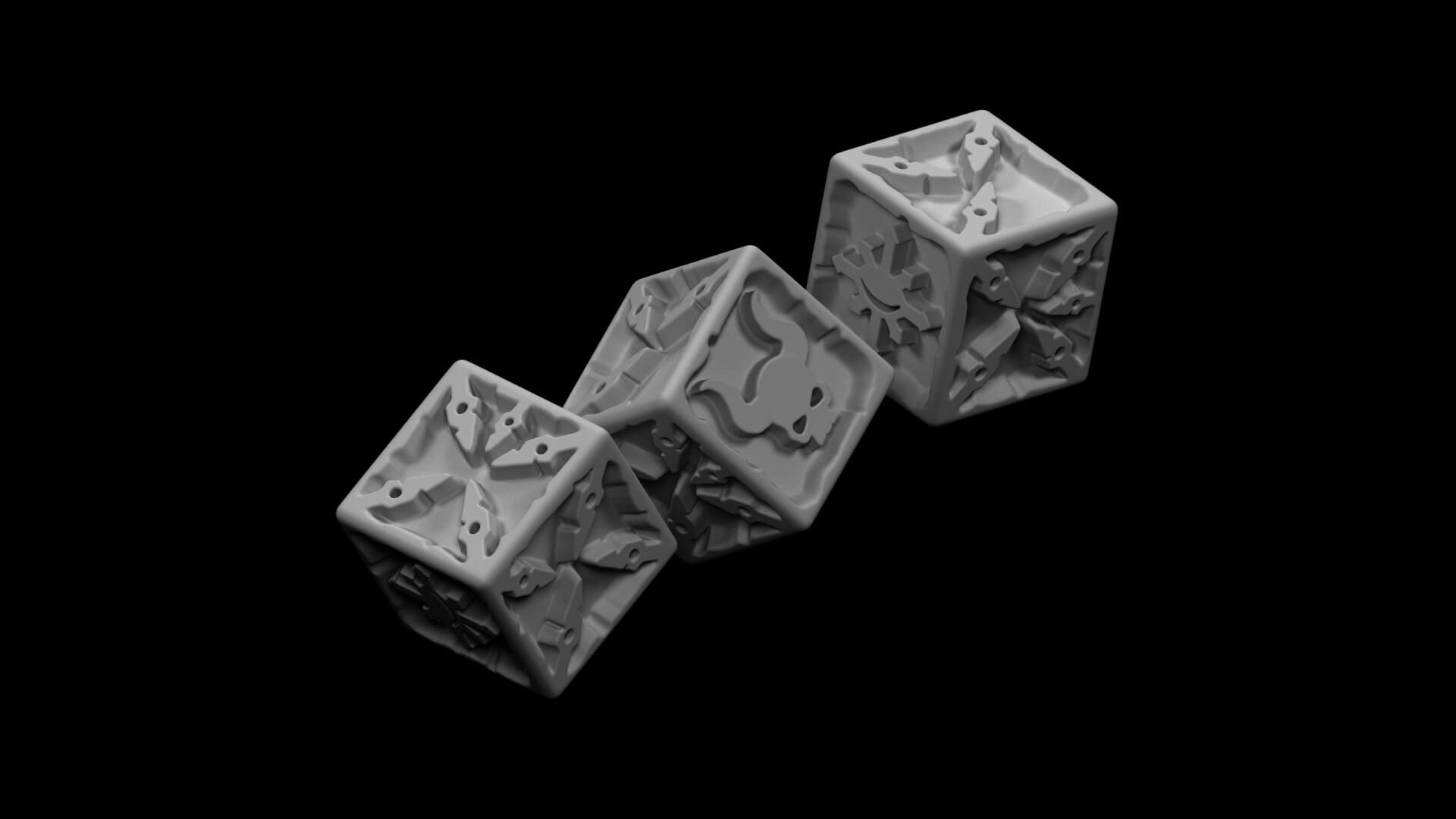 14mm - Chaos Space Marine Dice Set 3D Model by PRiNG