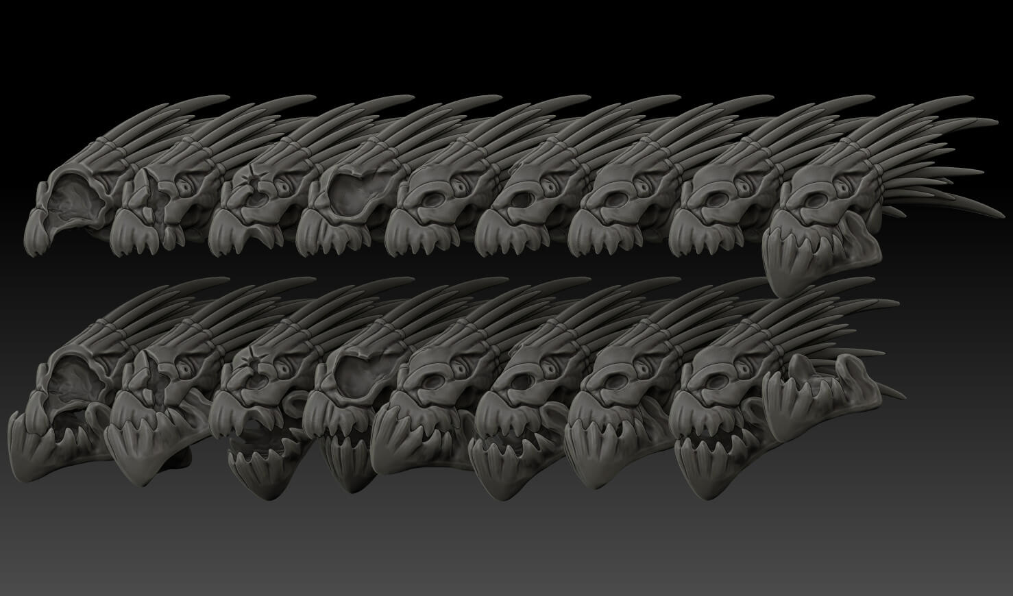 Kroot Skull Set - 3D Model by PRiNG
