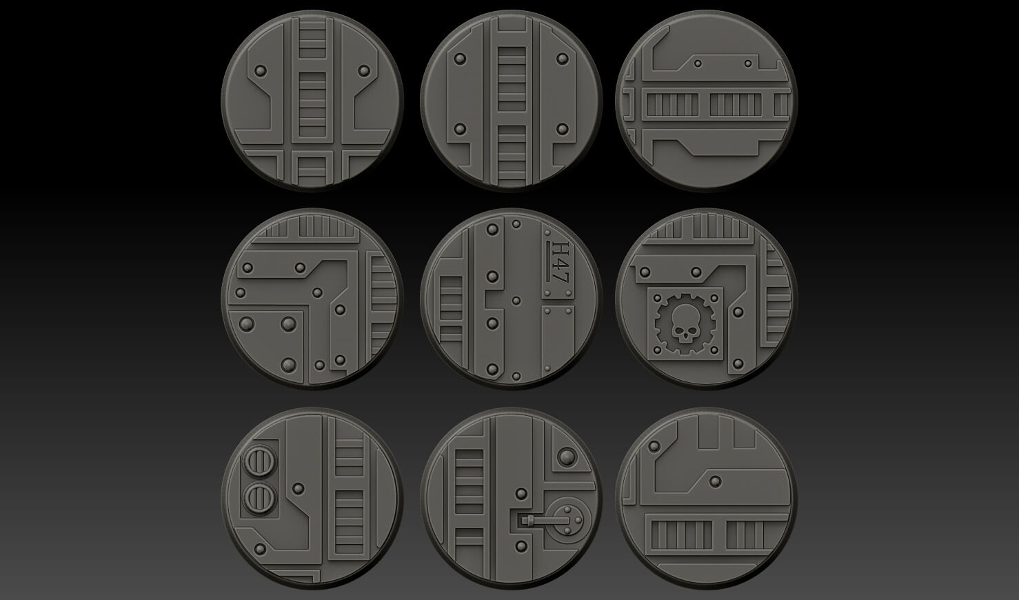 Necro - 32mm Bases 3D Model by PRiNG