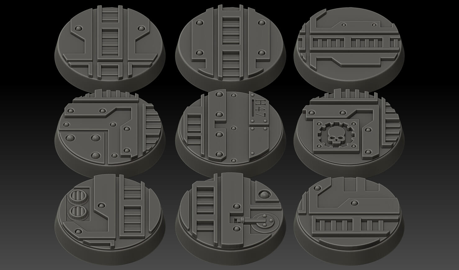 Necro - 32mm Bases 3D Model by PRiNG