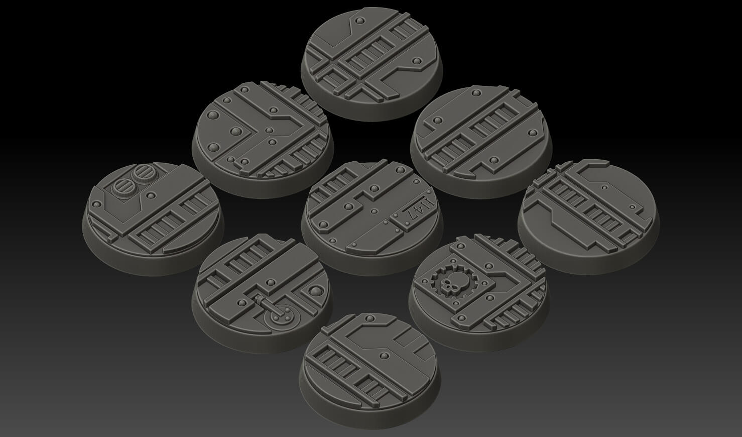 Necro - 32mm Bases 3D Model by PRiNG