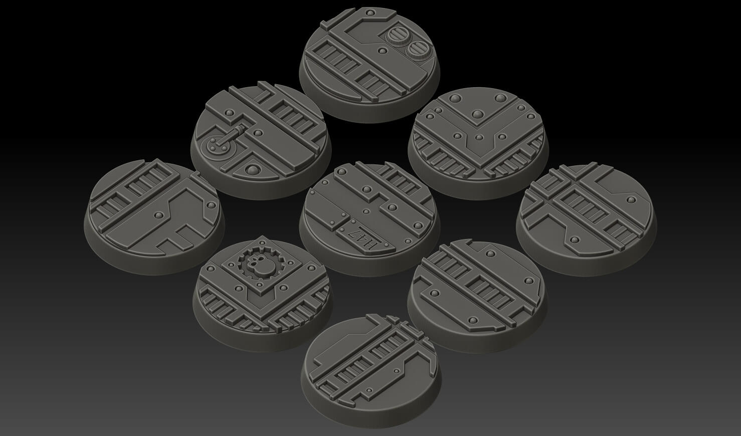Necro - 40mm Bases 3D Model by PRiNG