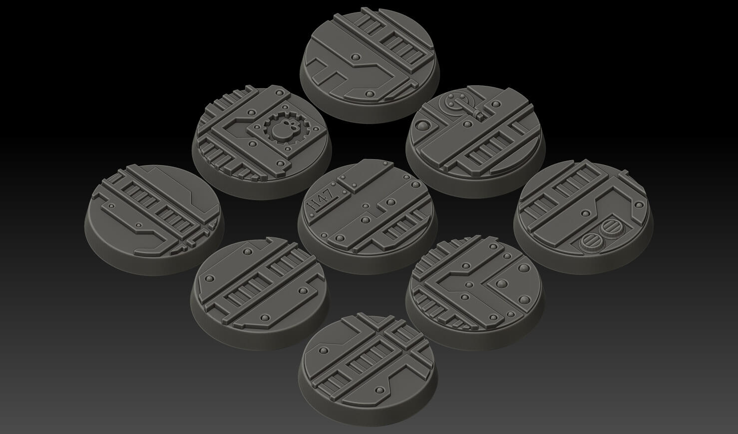 Necro - 40mm Bases 3D Model by PRiNG