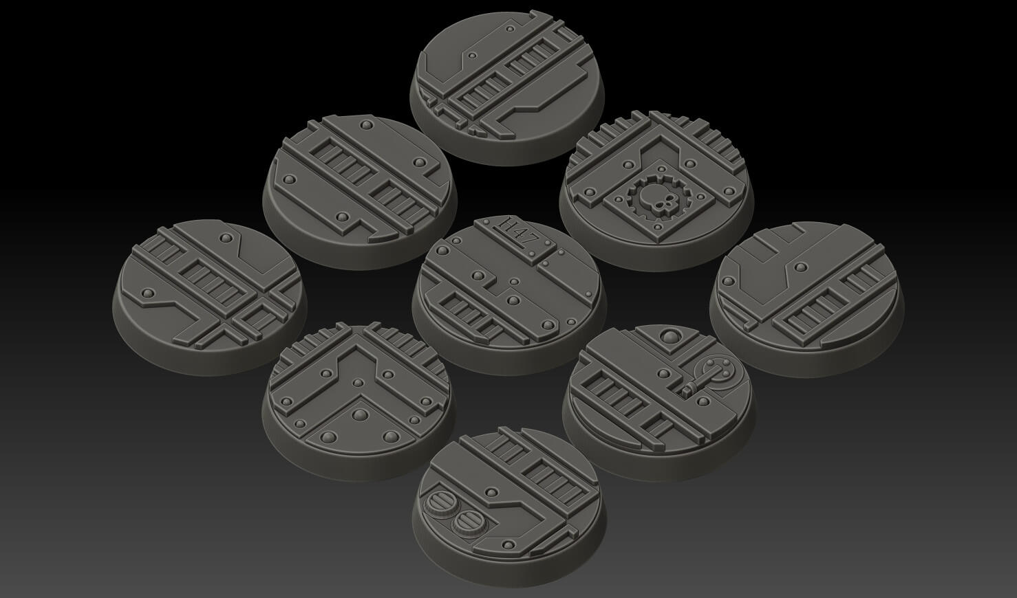 Necromunda - 40mm Bases 3D Print Model by PRiNG