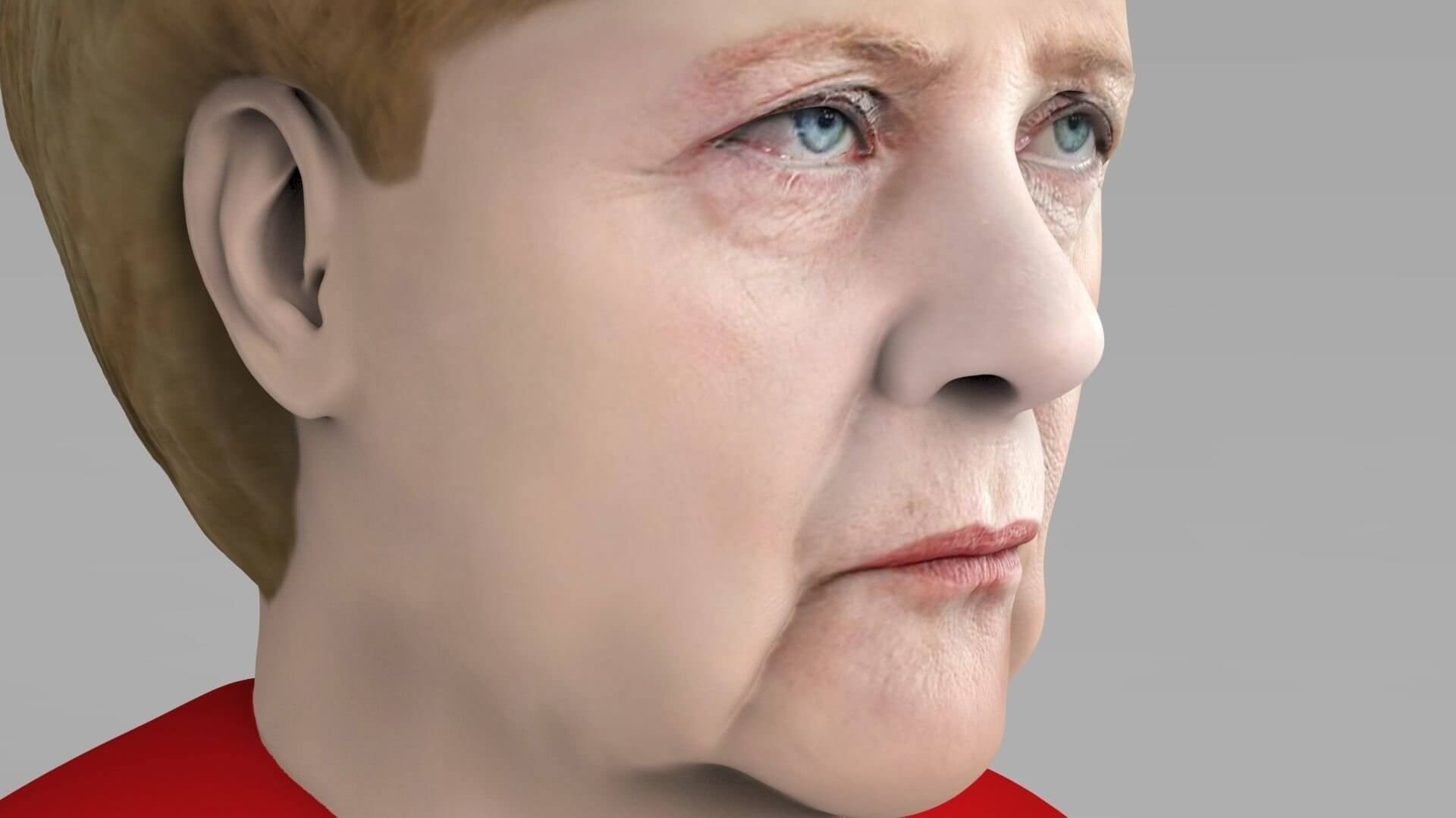 Angela Merkel Bust (Full Color) - 3D Model by PrintedReality