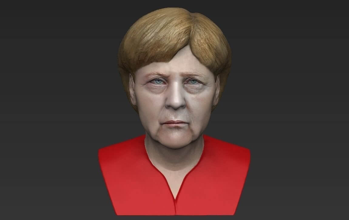Angela Merkel Bust (Full Color) - 3D Model by PrintedReality