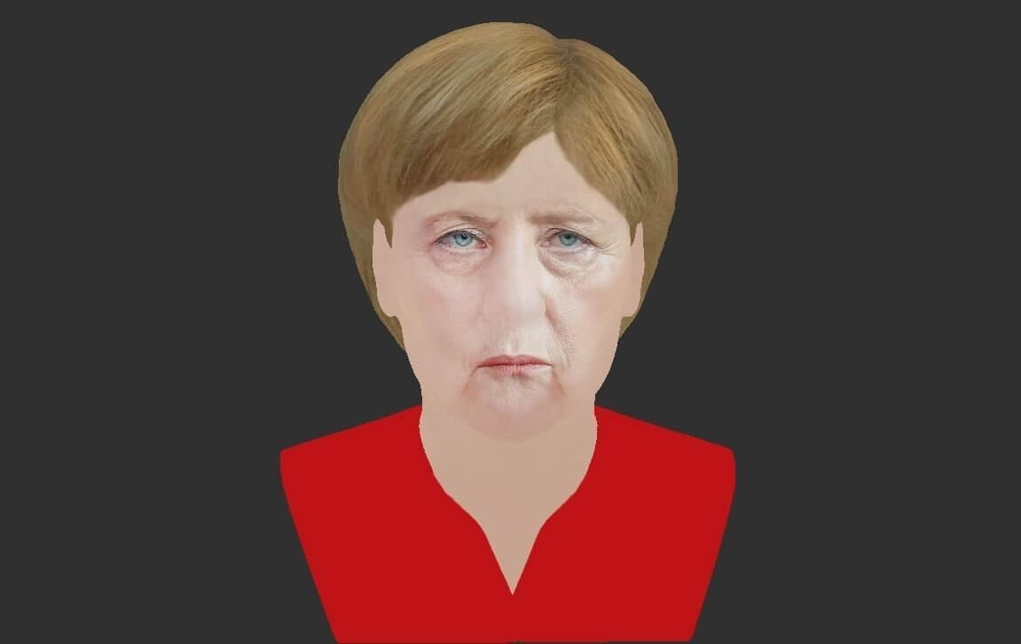 Angela Merkel Bust (Full Color) - 3D Model by PrintedReality