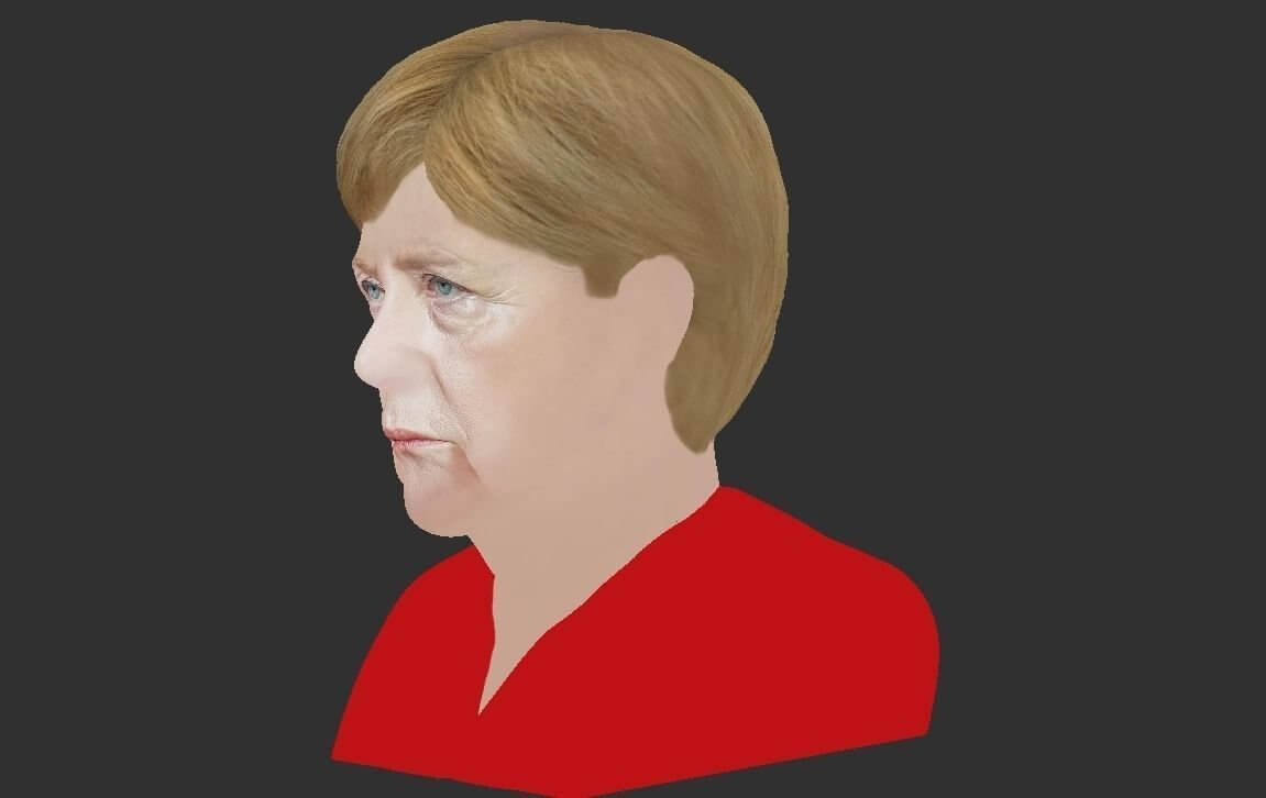 Angela Merkel Bust (Full Color) - 3D Model by PrintedReality