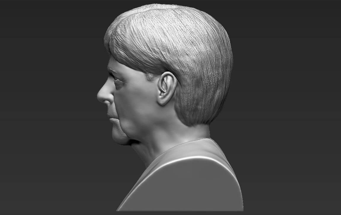 Angela Merkel Bust (Full Color) - 3D Model by PrintedReality