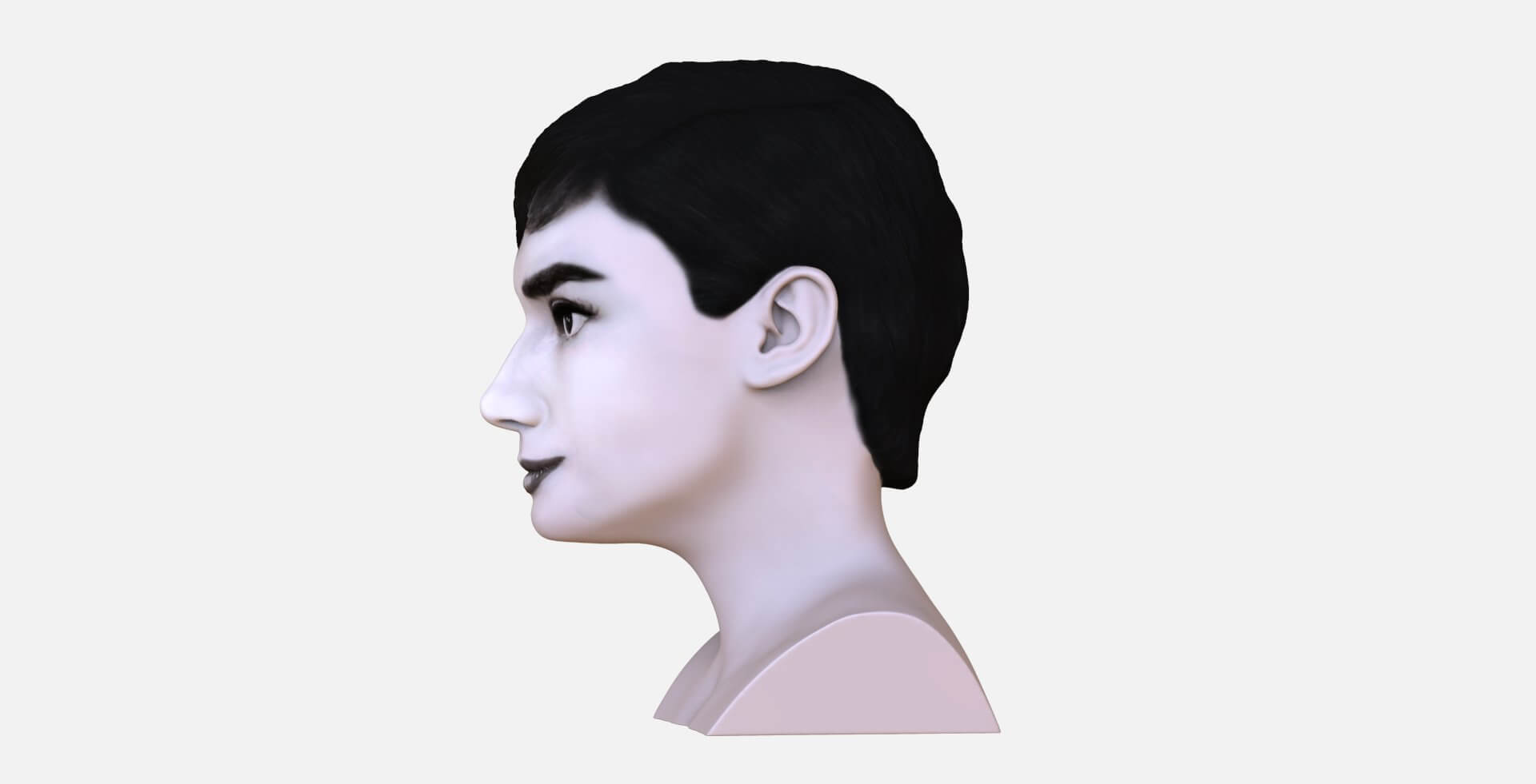 Audrey Hepburn Black and White Bust - 3D Model by PrintedReality