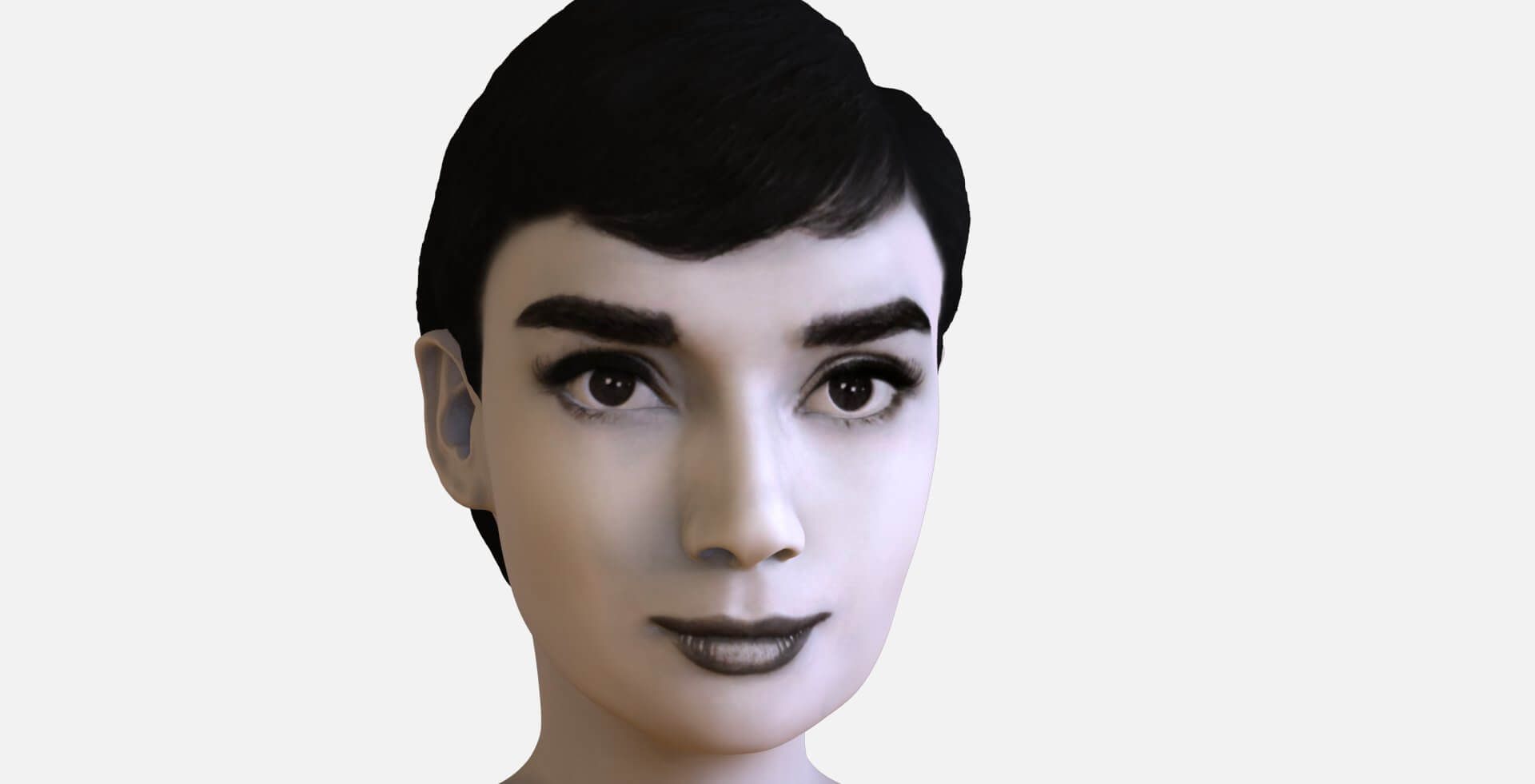 Audrey Hepburn Black and White Bust - 3D Model by PrintedReality