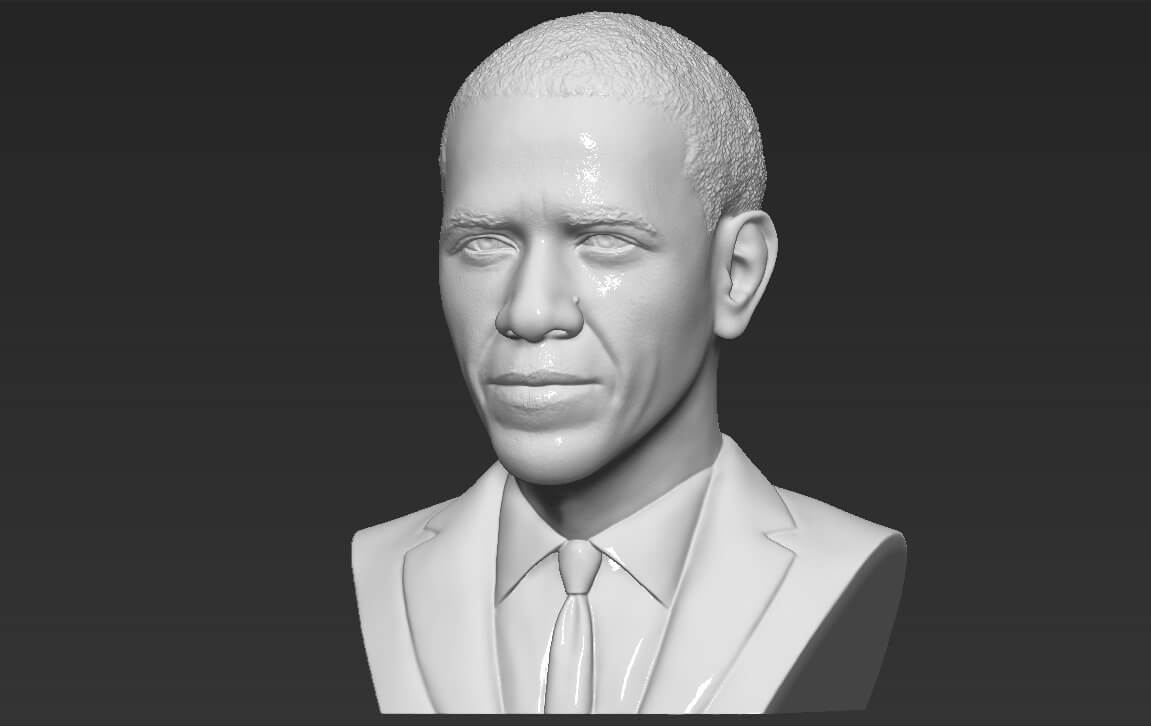 Barack Obama Bust - 3D Model by PrintedReality