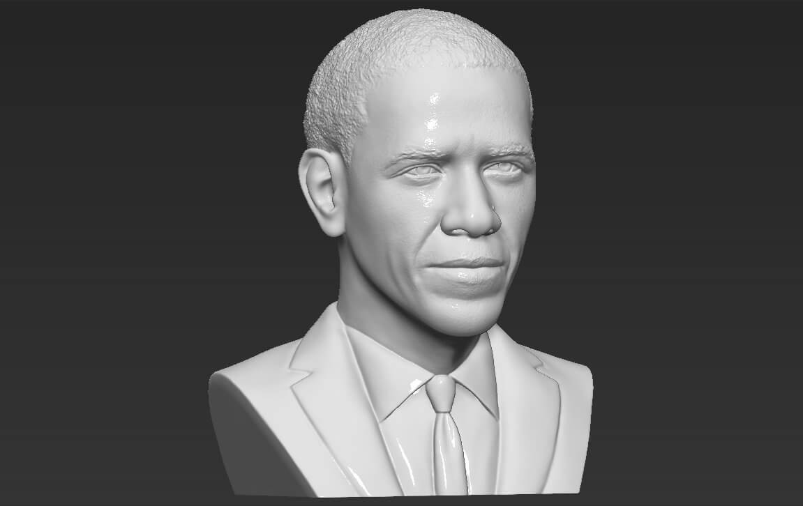 Barack Obama Bust - 3D Model by PrintedReality