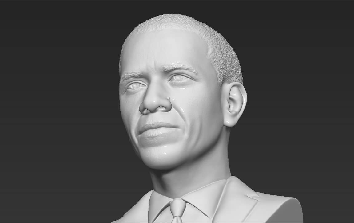 Barack Obama Bust - 3D Model by PrintedReality