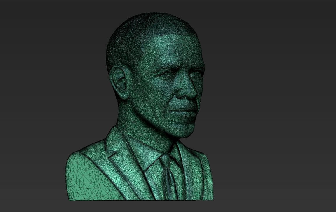 Barack Obama Bust - 3D Model by PrintedReality