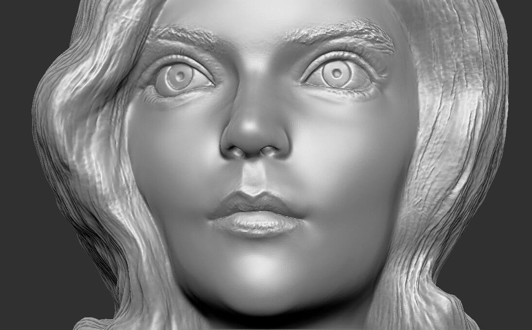 Beth Harmon from Queens Gambit Bust - 3D Print Model by PrintedReality