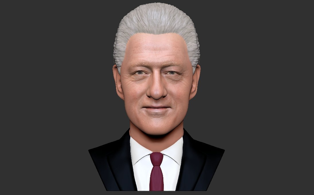 Bill Clinton Bust - 3D Model by PrintedReality