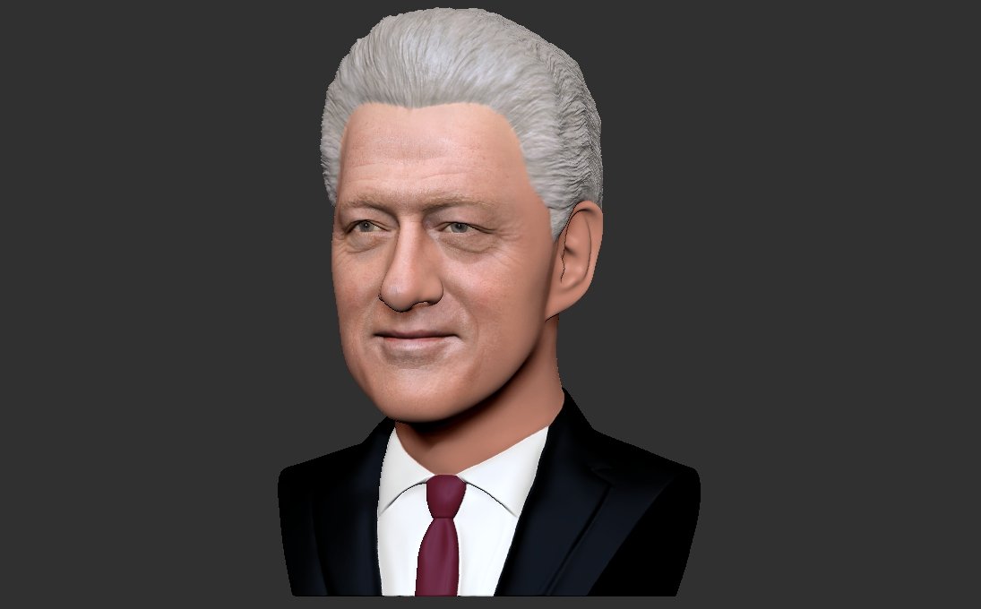 Bill Clinton Bust - 3D Model by PrintedReality