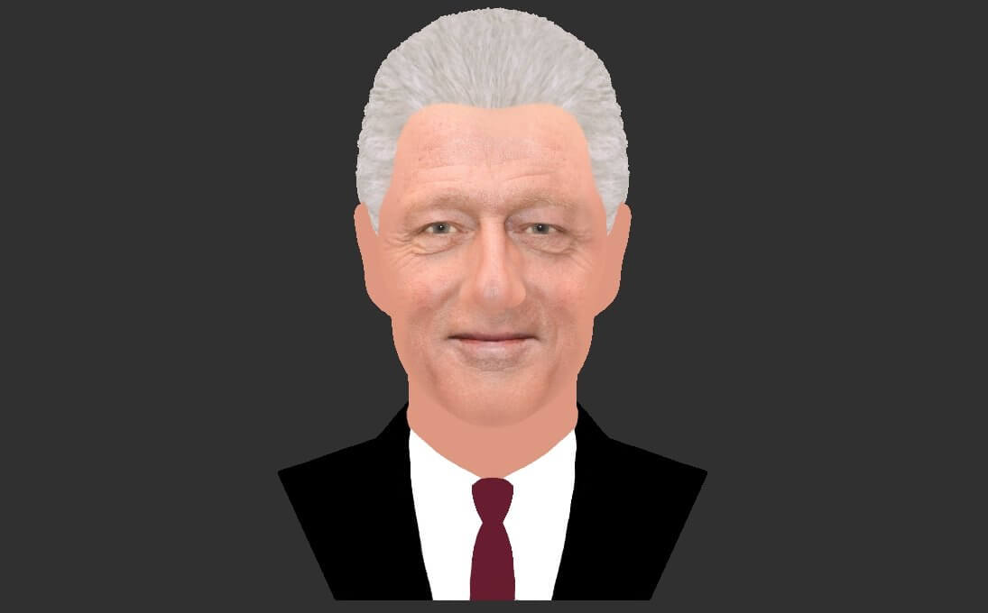 Bill Clinton Bust - 3D Model by PrintedReality