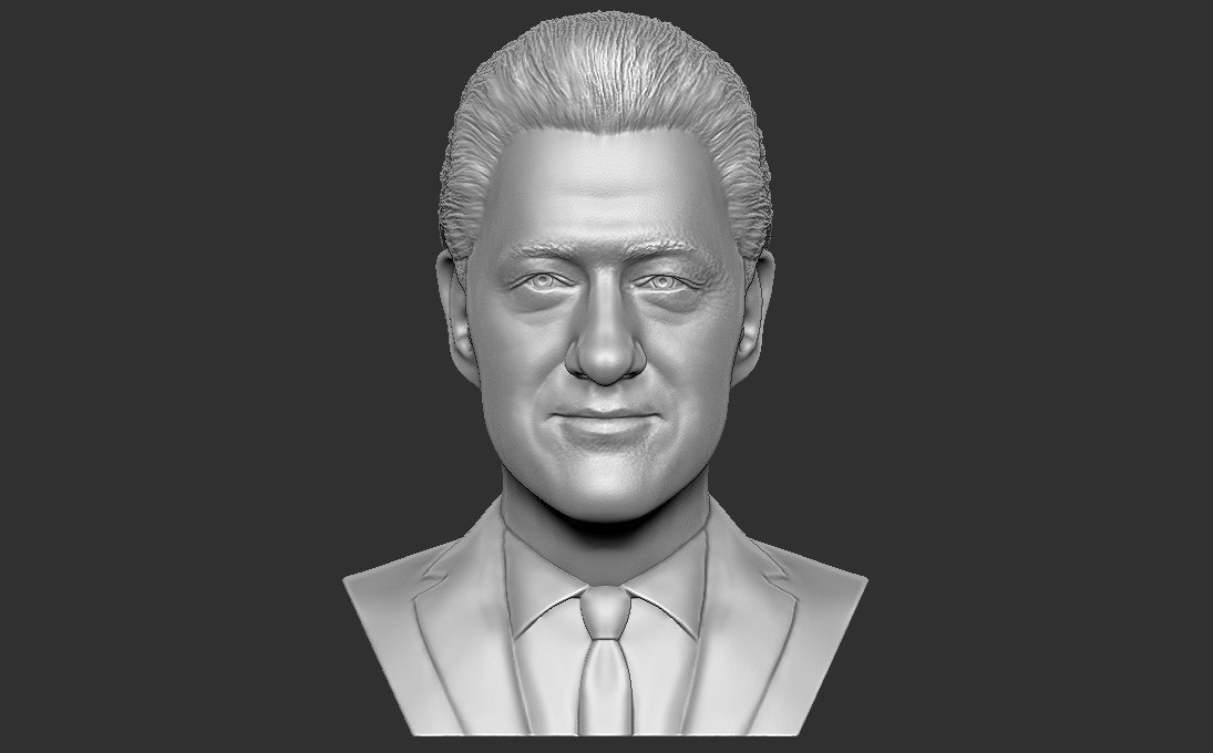 Bill Clinton Bust - 3D Model by PrintedReality