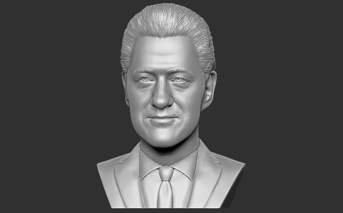 Bill Clinton Bust - 3D Model by PrintedReality