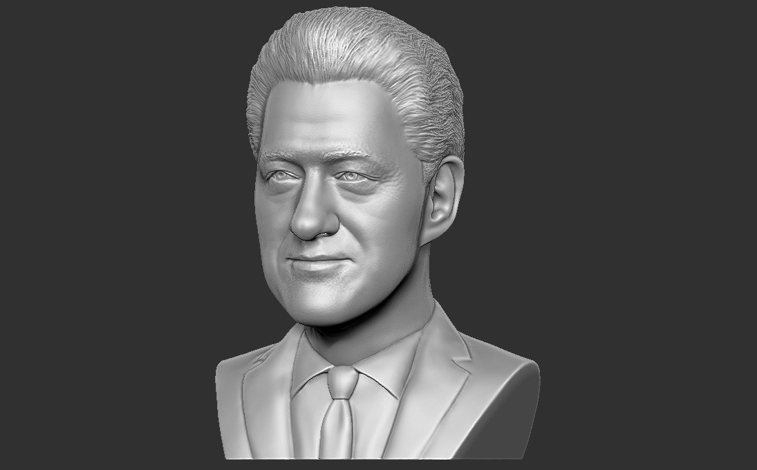 Bill Clinton Bust - 3D Model by PrintedReality