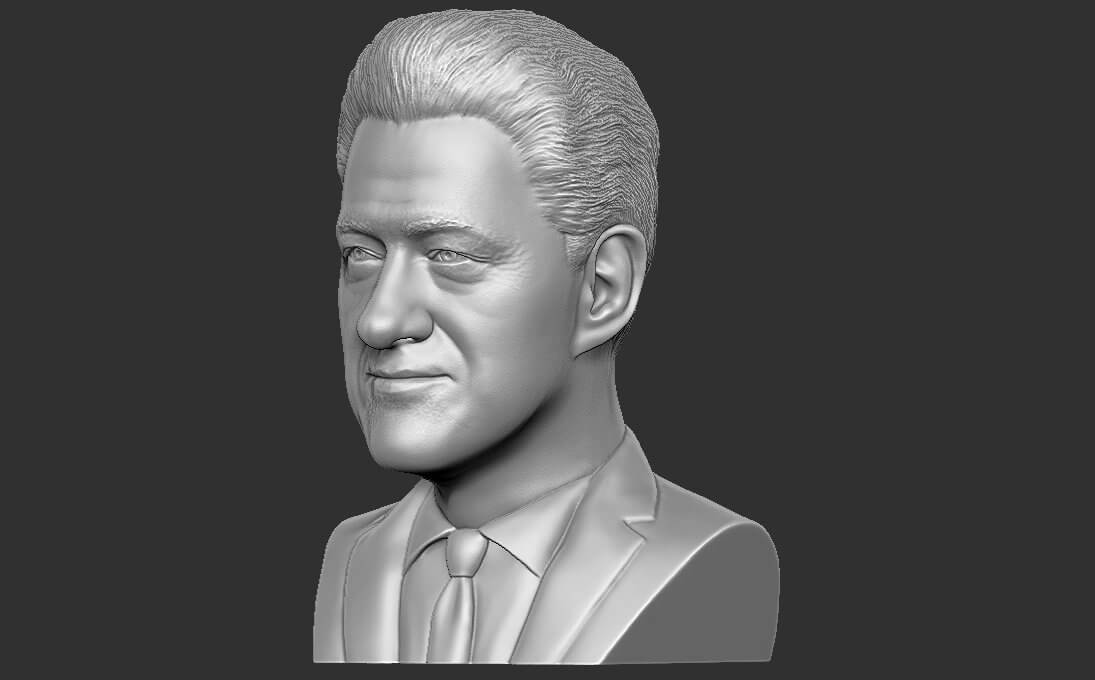 Bill Clinton Bust - 3D Model by PrintedReality