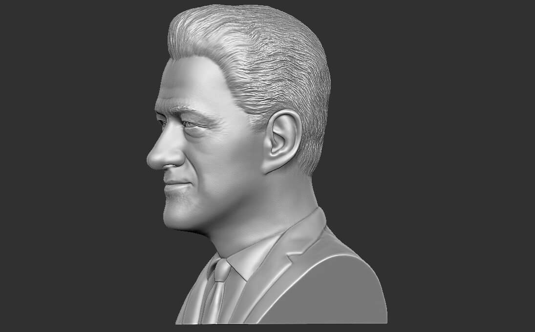 Bill Clinton Bust - 3D Model by PrintedReality
