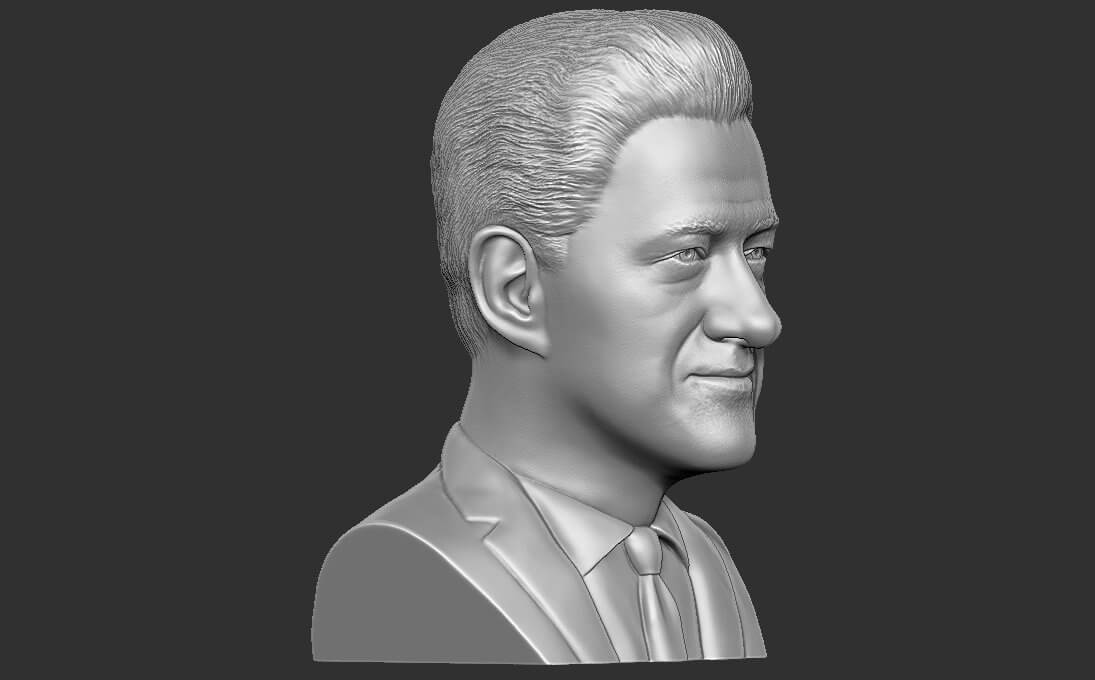 Bill Clinton Bust - 3D Model by PrintedReality