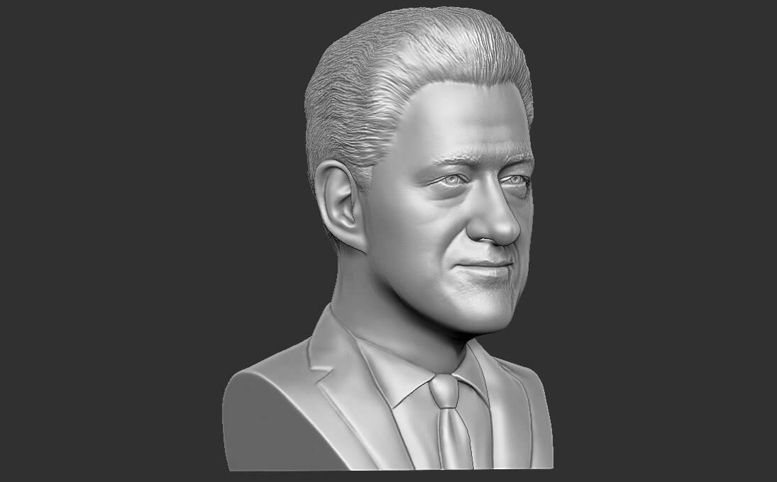 Bill Clinton Bust - 3D Model by PrintedReality