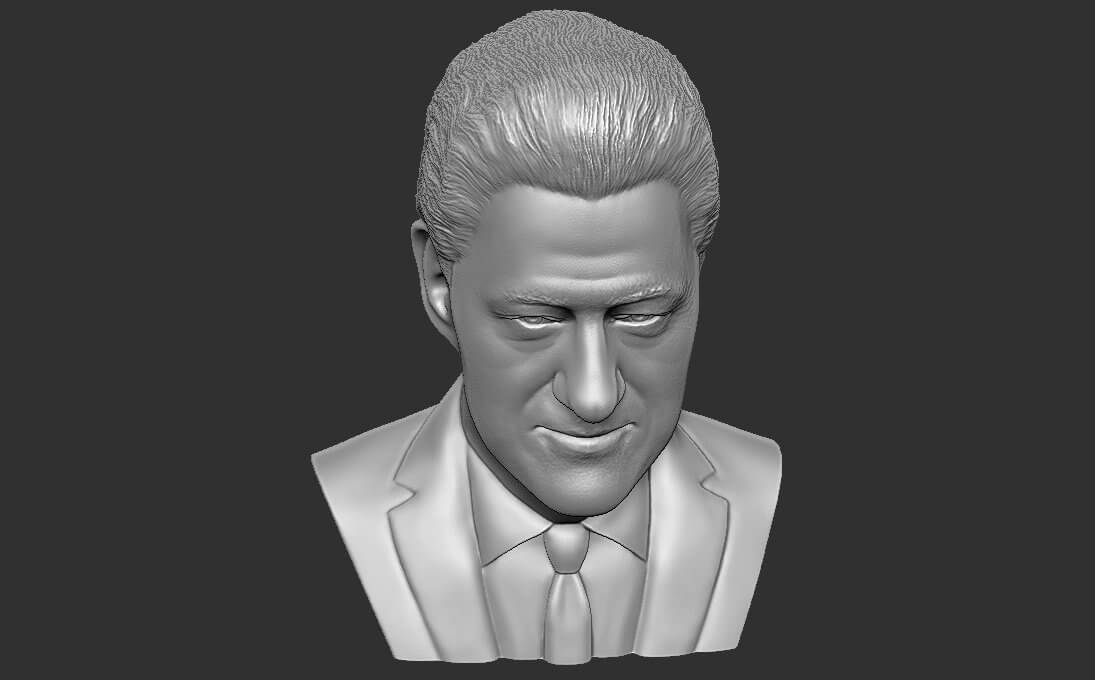Bill Clinton Bust - 3D Model by PrintedReality